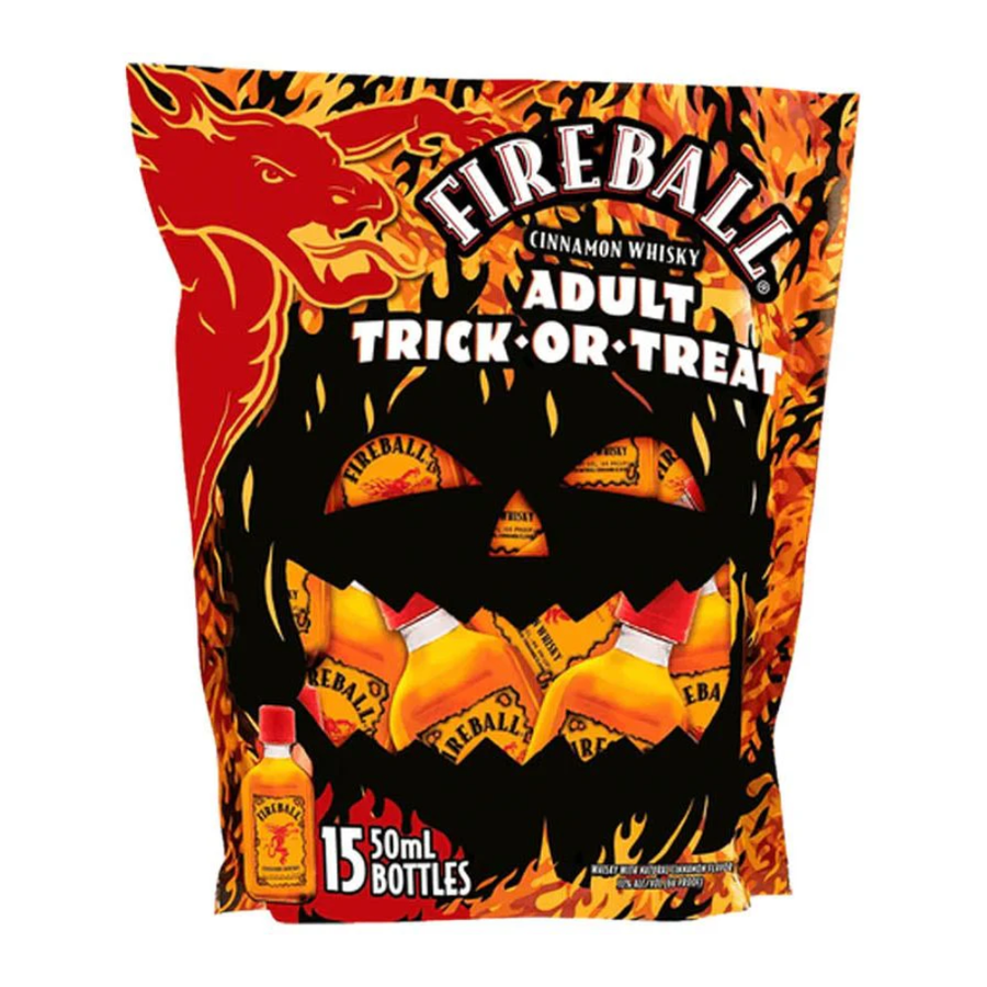 Fireball Cinnamon Whiskey Adult Trick Or Treat Bag (15 shots x 50ml ...