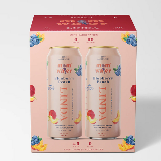 Mom Water Linda Blueberry Peach Fruit Infused Vodka Water (4x355ml ...